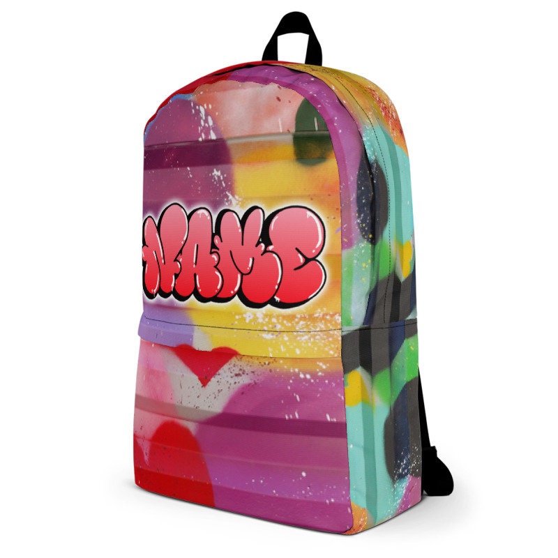 Girls High School Backpack Custom Graffiti Name or Word Backpack Back ...