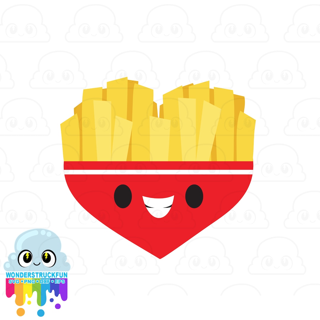 Fries Heart Cutie, Eps, SVG, PNG, Dxf, Cut File and Graphic File - Etsy