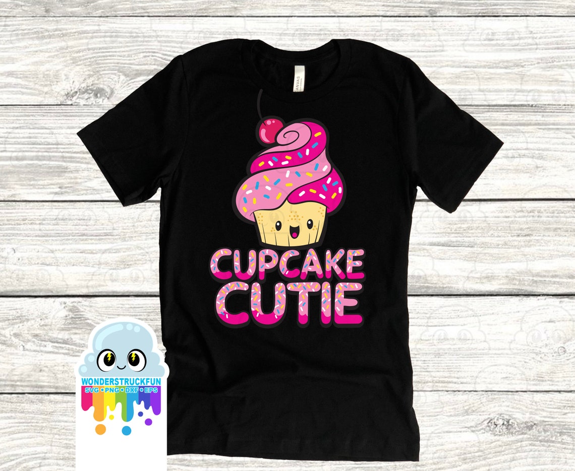 Cupcake Cutie Words SVG, Cupcake Cut File, Family Shirts, Kawaii, Cute ...