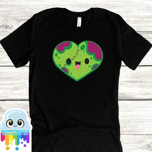 Halloween Heart Zombie SVG, Heart Cut File, Family Shirts, Kawaii, Cute ...