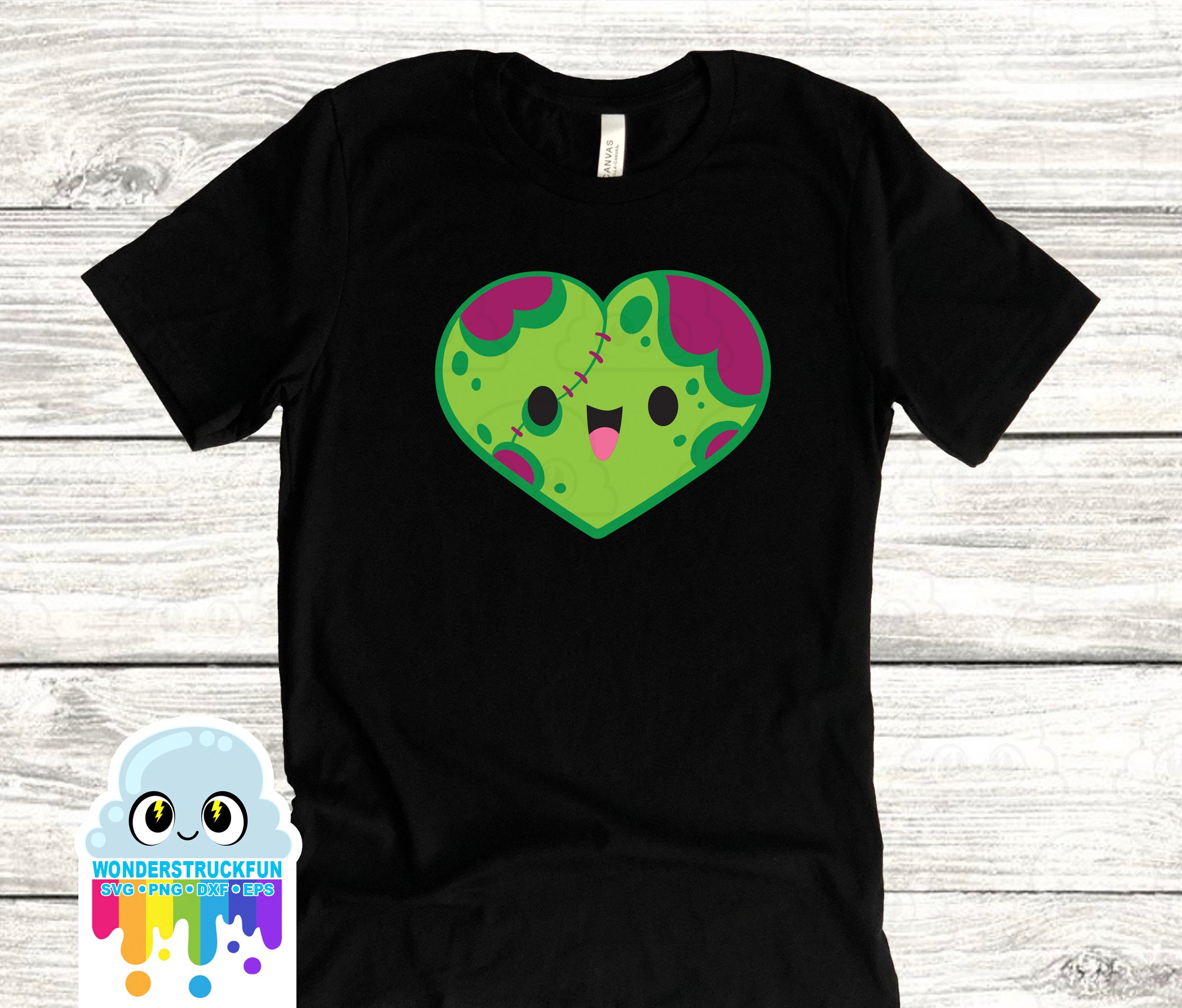 Halloween Heart Zombie SVG, Heart Cut File, Family Shirts, Kawaii, Cute ...