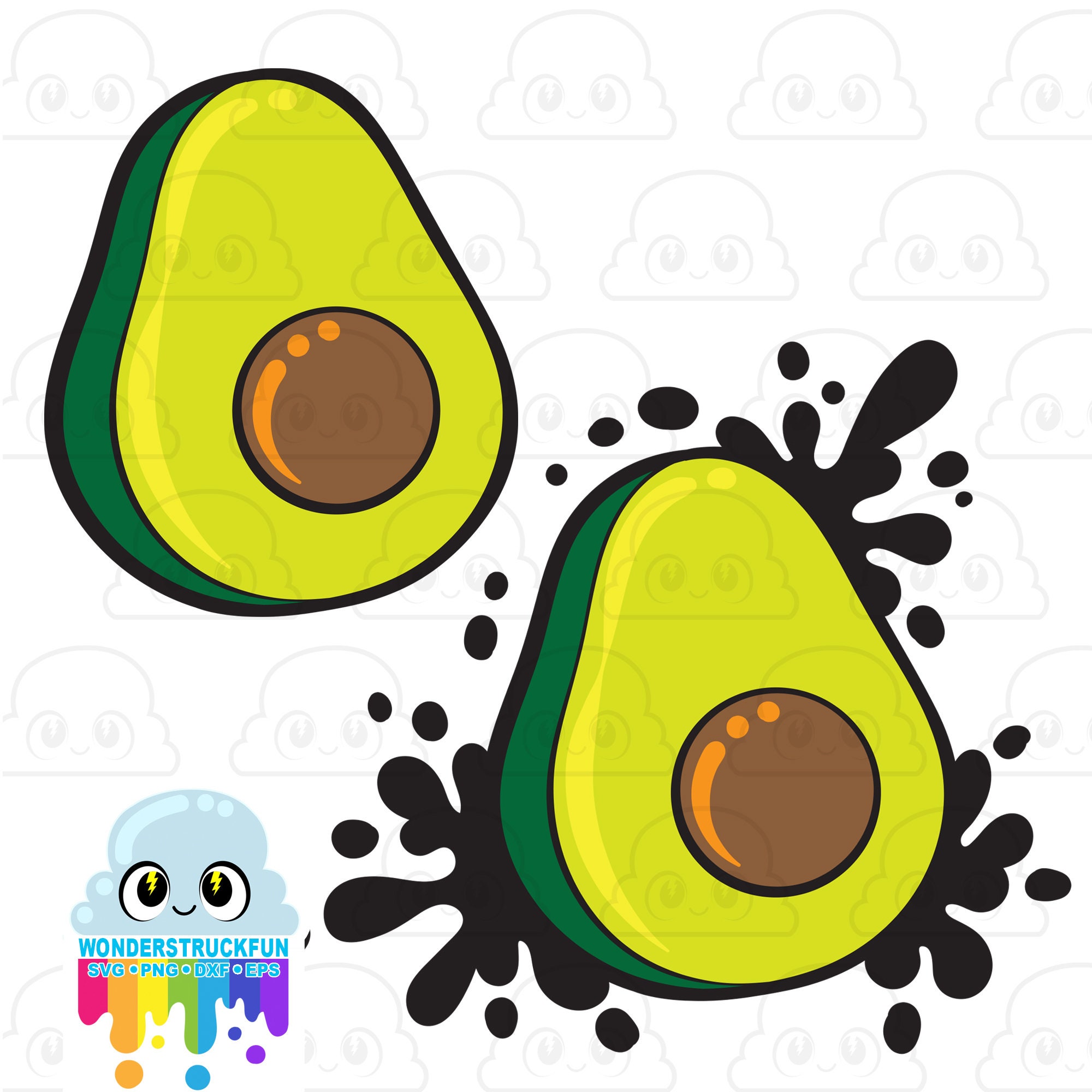 Avocado Splat SVG, Avocado Cut File, Family Shirts, Kawaii, Cute Shirt ...