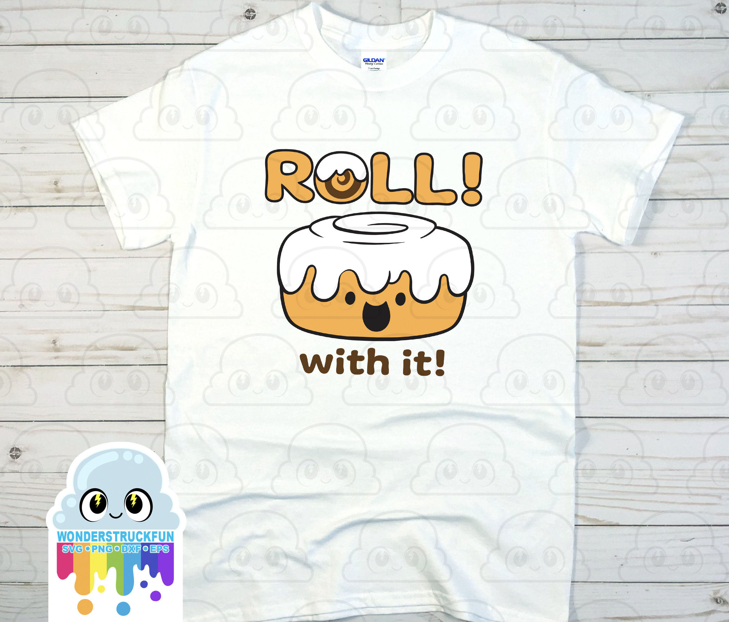 Cinnamon Roll With It! SVG, Sweet Cut File, Family Shirts, Kawaii, Cute ...