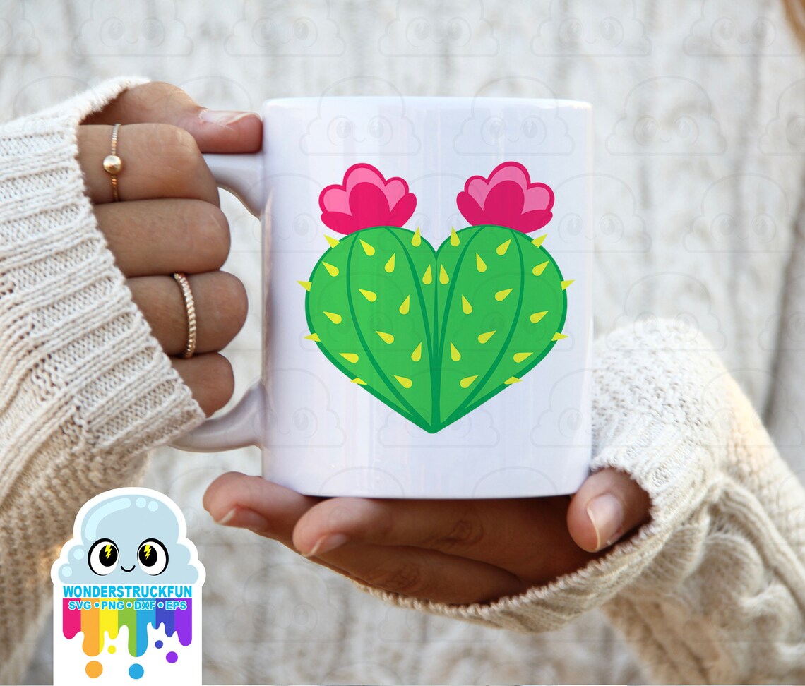 Cactus Heart SVG, Heart Cut File, Family Shirts, Kawaii, Cute Shirt ...