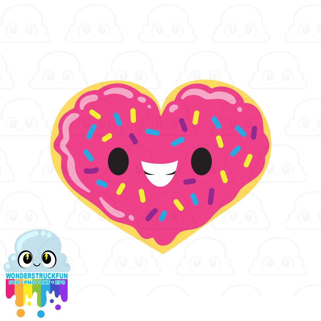 Donut Heart Cutie, Eps, SVG, PNG, Dxf, Cut File and Graphic File - Etsy