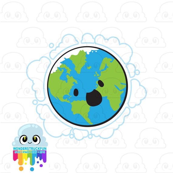 Earth Cutie SVG Earth and Clouds Cut File Family Shirts | Etsy