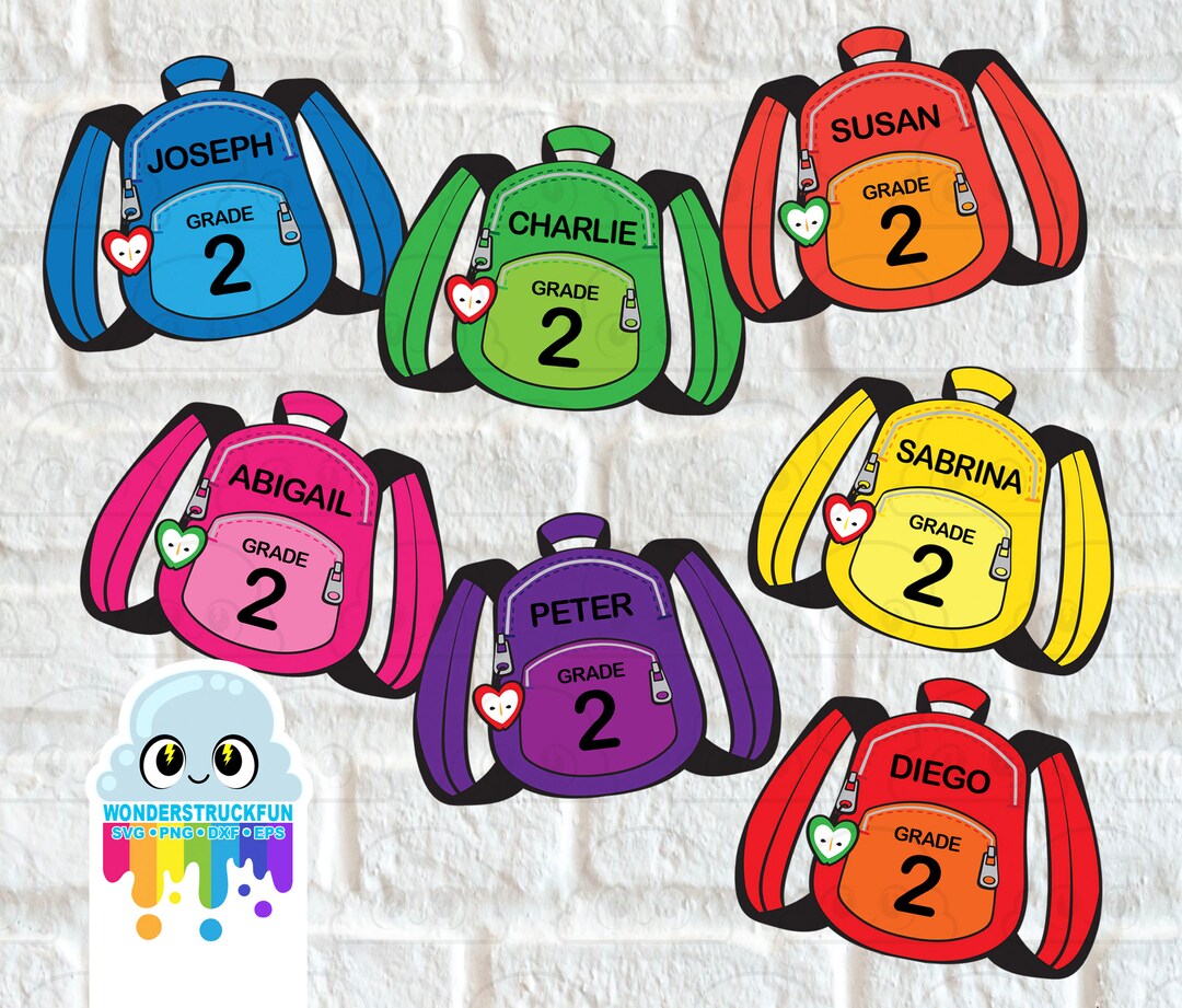 Student Backpack Name Sign SVG, Teacher Backpack Cut File, Child Shirts ...