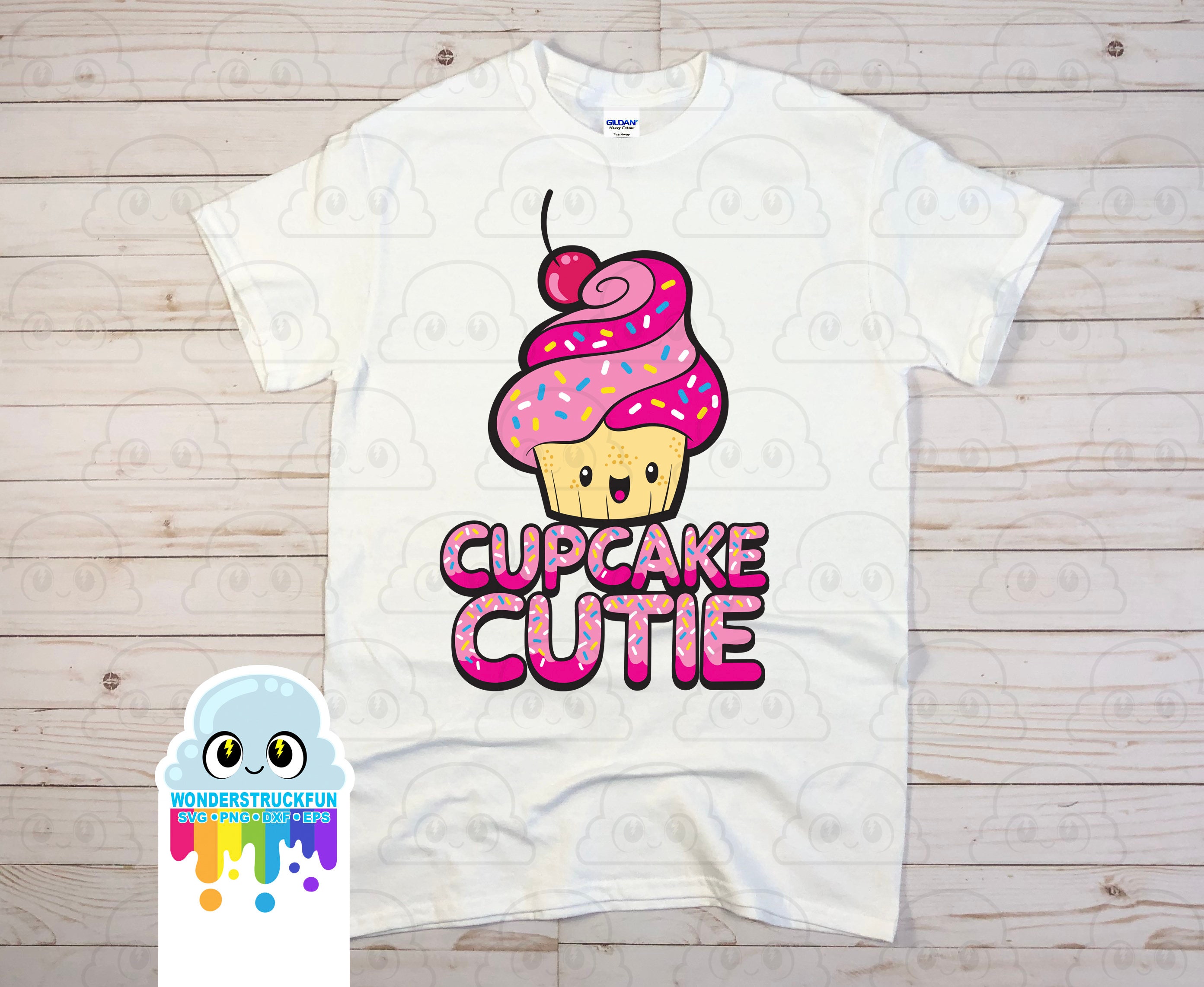 Cupcake Cutie Words SVG, Cupcake Cut File, Family Shirts, Kawaii, Cute ...