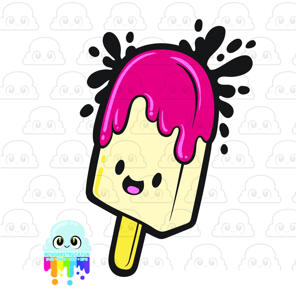 Ice Pop Graffiti Splat SVG, Popsicle Cut File, Family Shirts, Kawaii ...