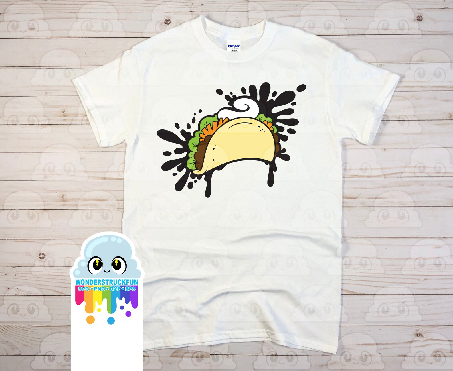 Taco Graffiti Splat SVG, Taco Cut File, Family Shirts, Kawaii, Cute ...