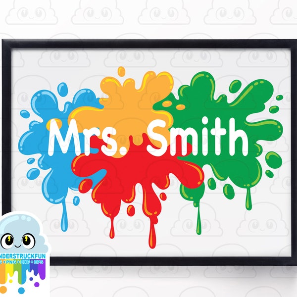 Paint Splatter Name Cards - Etsy