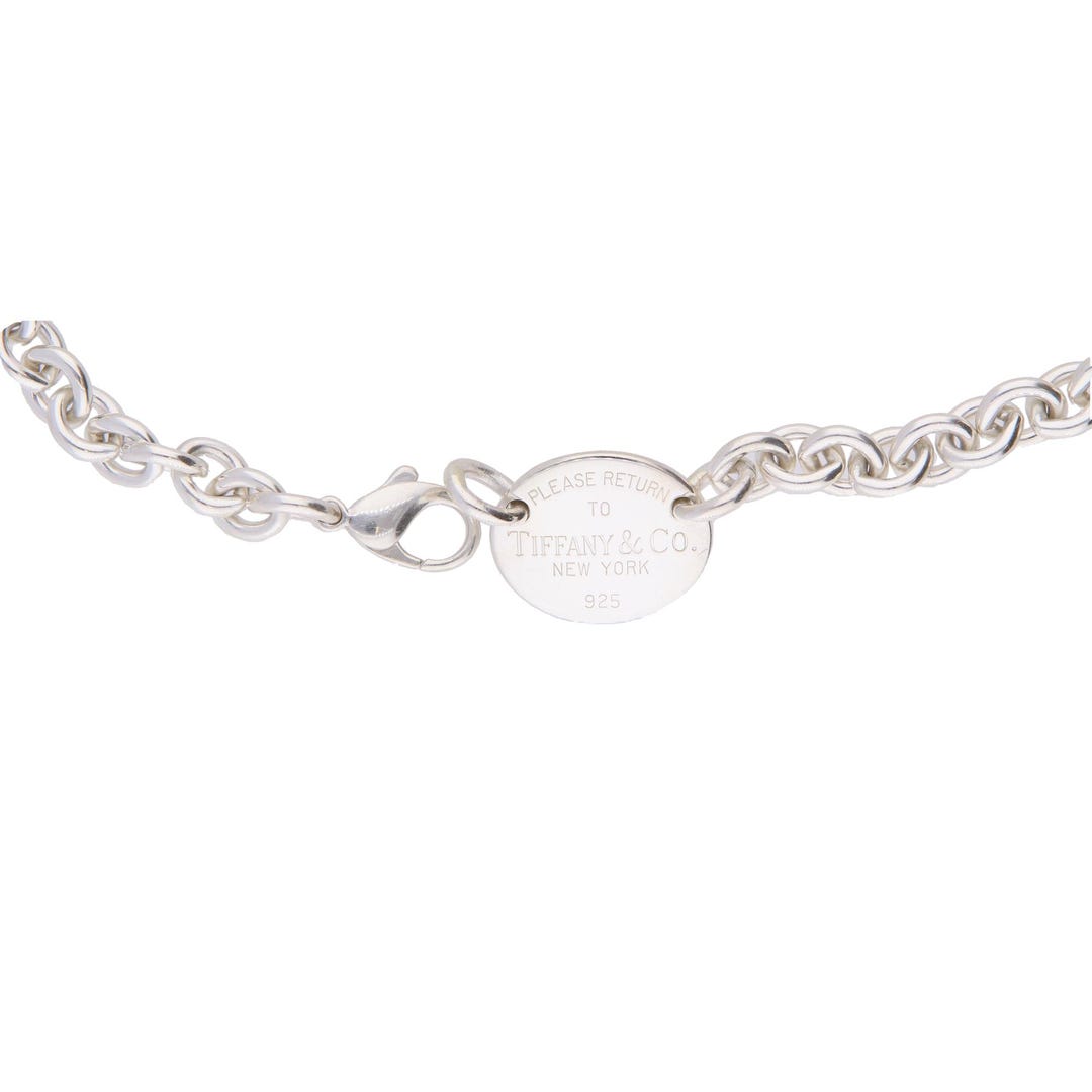 Tiffany Co Sterling Silver Oval Tag return to Tiffany & Co Chain ...
