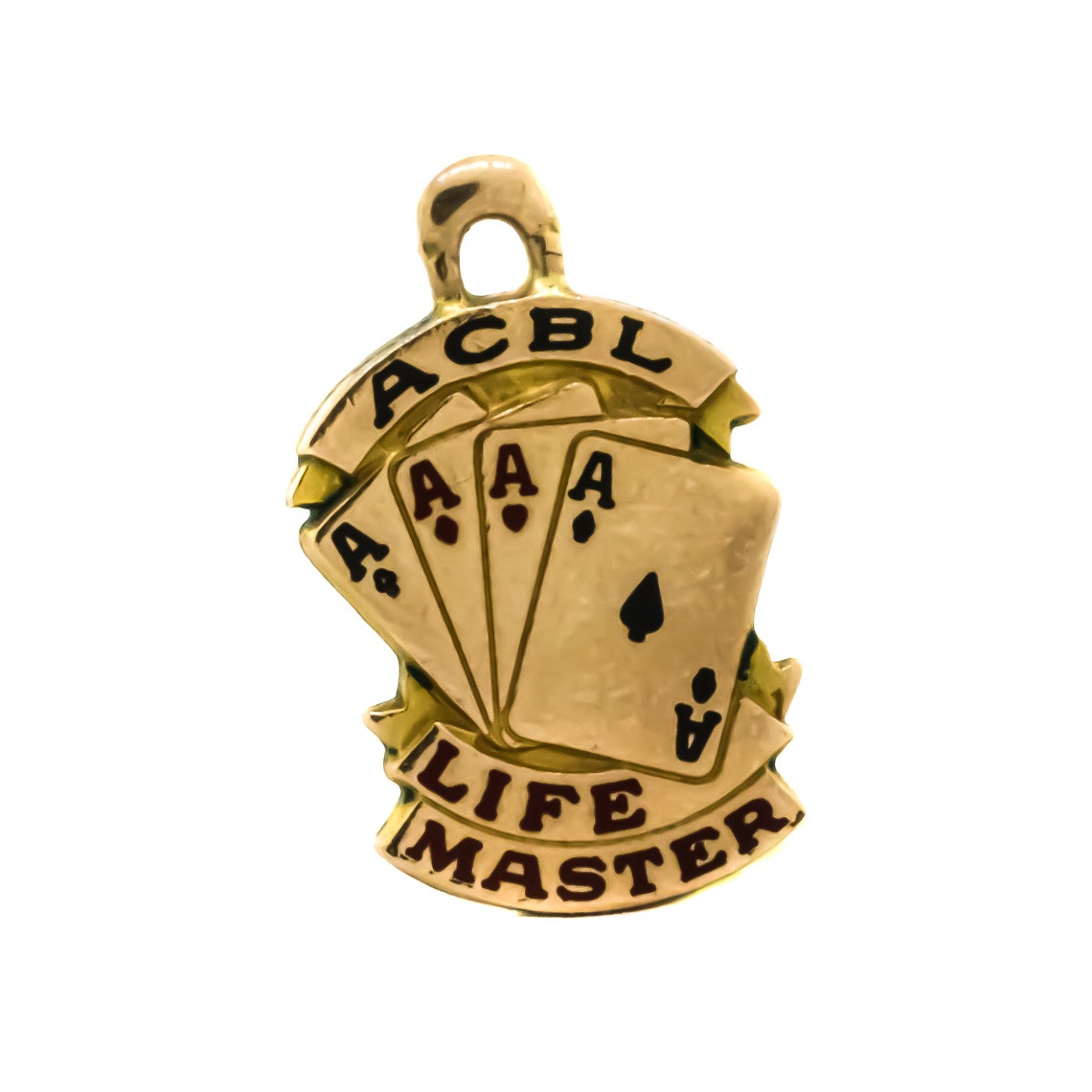 Vintage 10K Gold Life Master ACBL Cards Pendant | Etsy