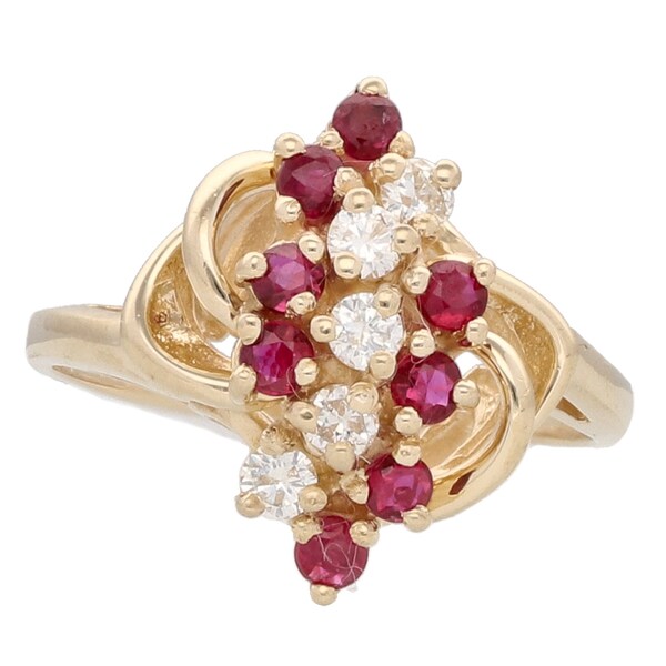 Diamond and Ruby Waterfall Ring - Etsy
