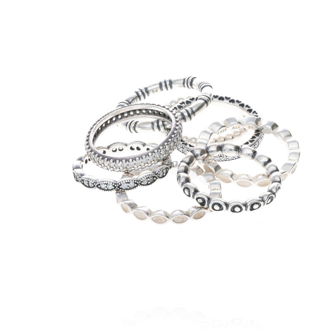 Pandora Sterling Silver Stacking Rings • Choose Your Style • 925 ALE ...