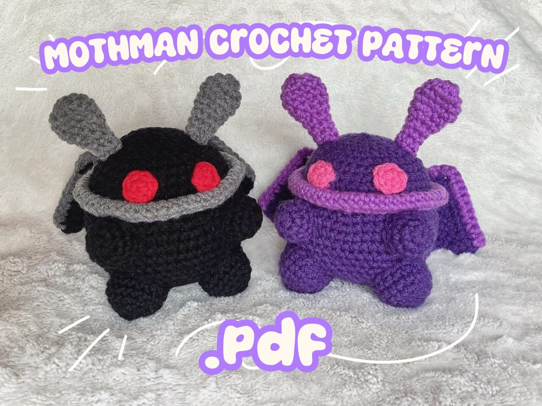 Cute Mothman Amigurumi Pattern - Digital Download Crochet Tutorial ...