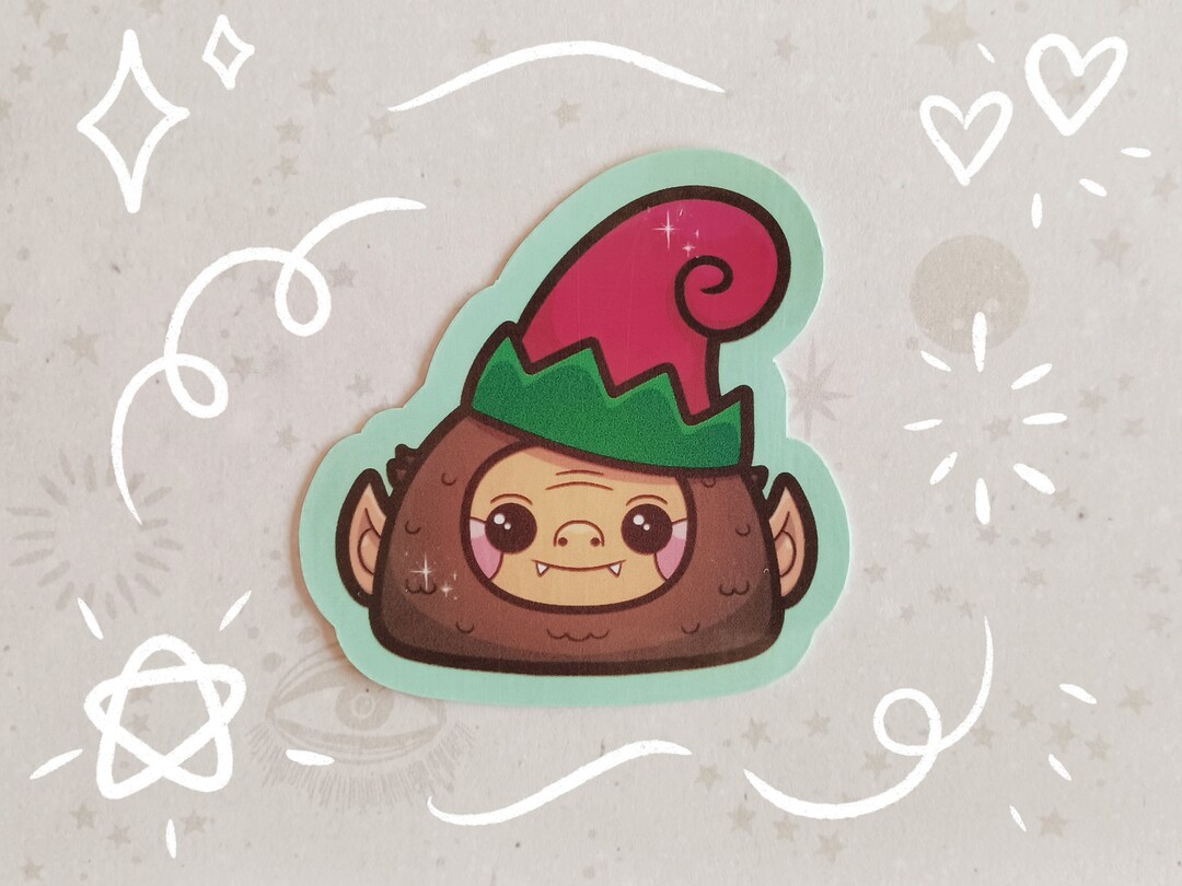 Christmas Elf Bigfoot Sticker North Pole Christmas Vinyl Sticker ...