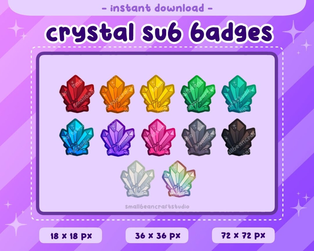 Crystal Gemstone Twitch Sub Badges // Ready to Use Instant Download ...