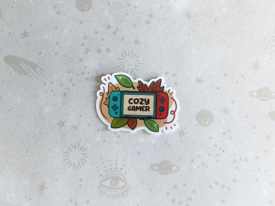 Cozy Gamer Glossy Vinyl Sticker // Cute Nintendo Switch Stickers ...