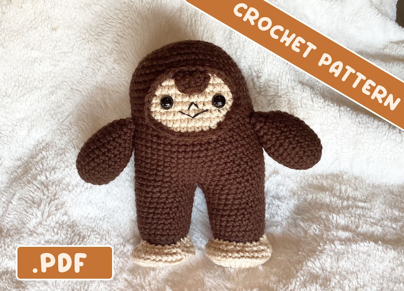 Bigfoot Cryptid Amigurumi Pattern Digital Download Crochet Tutorial ...