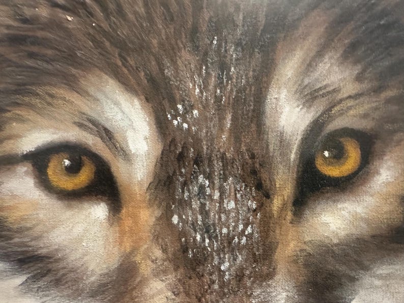 Autumn Wolf Framed Original Pastel Painting by Susan Nimbley - Etsy