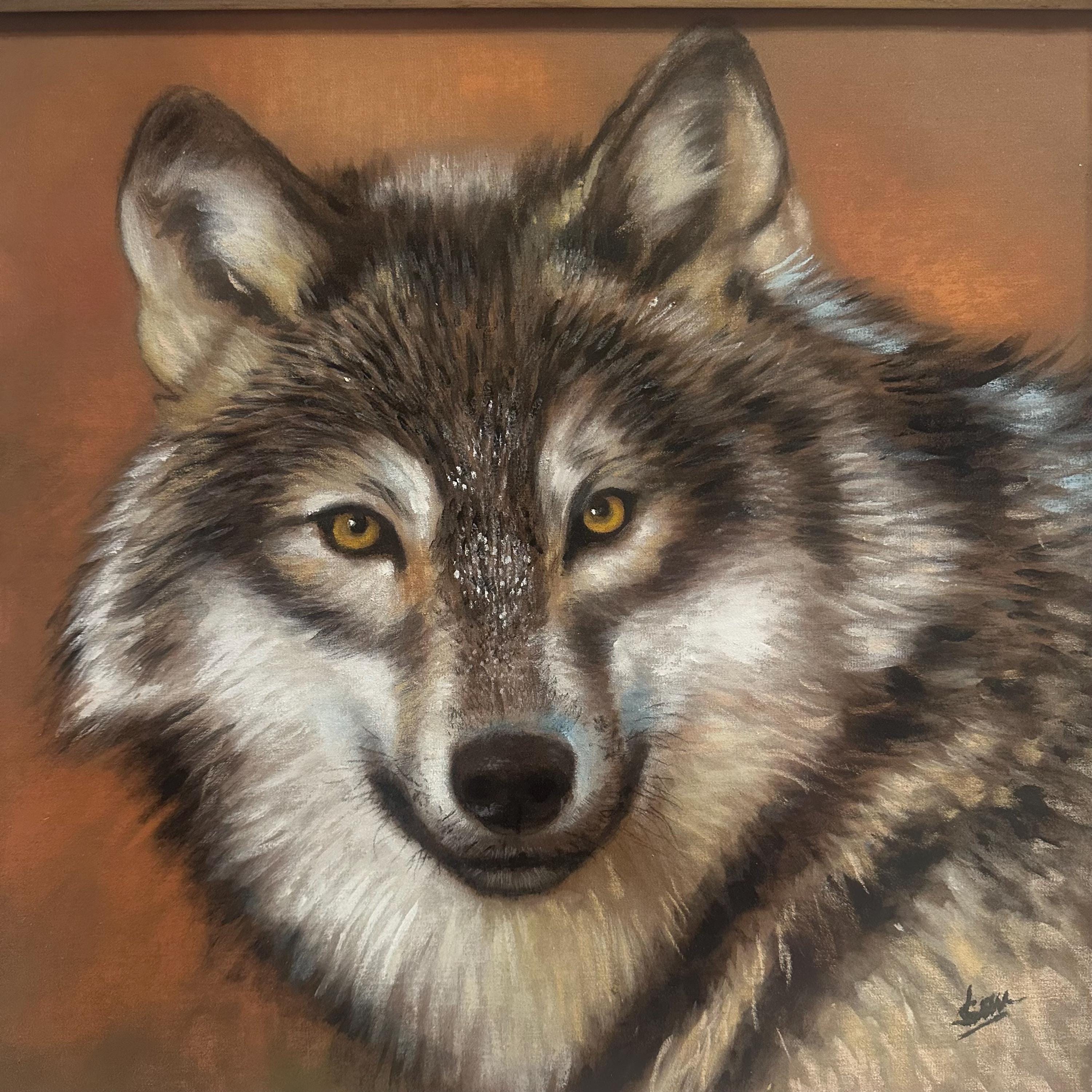 Autumn Wolf Framed Original Pastel Painting by Susan Nimbley - Etsy
