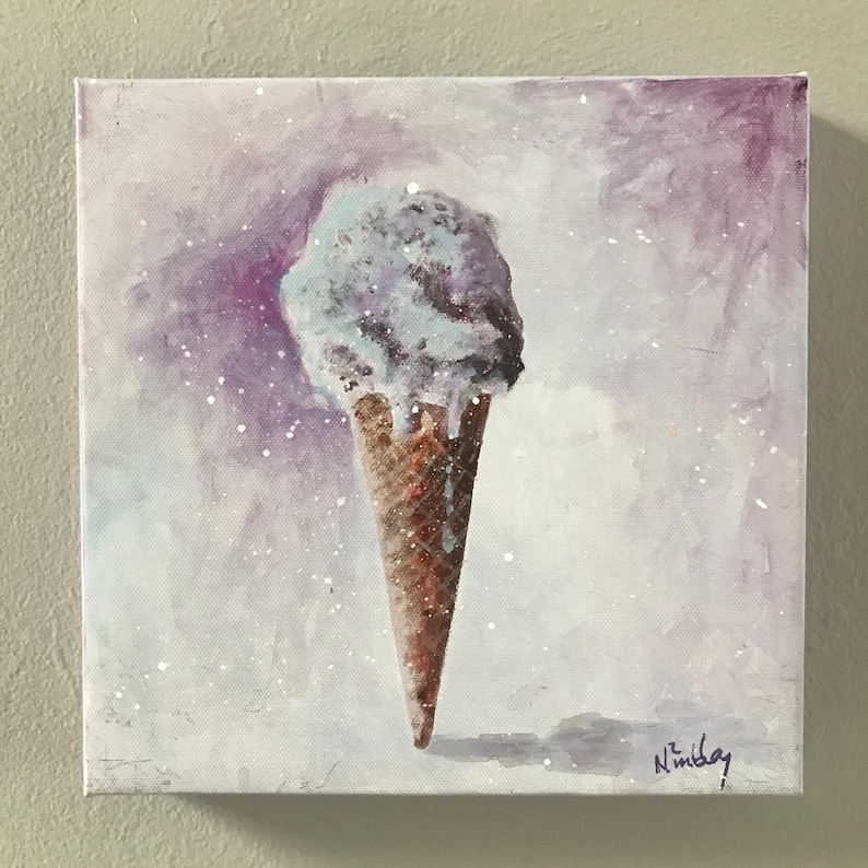 Hand-painted Ice Cream Cones Diptic Art Set for Children's Room - Etsy