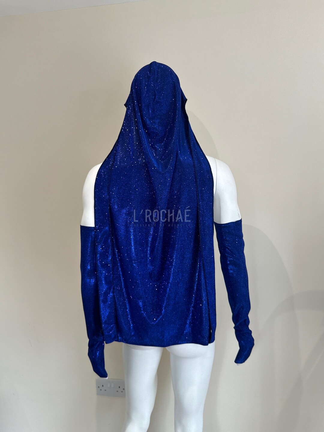 Lazuli - Blue/light Blue Sparkly Glitter - Luxury DURAG and GLOVE Set ...