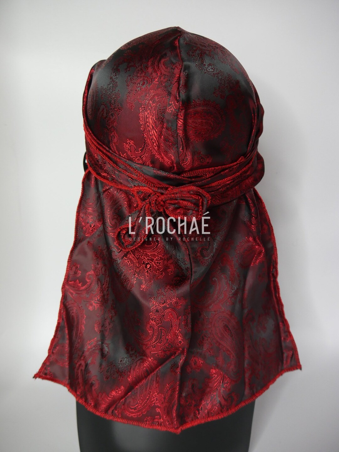 Grenadine - Red - Metallic Paisley Luxury Non-stretch Durag L’rochaé - Etsy