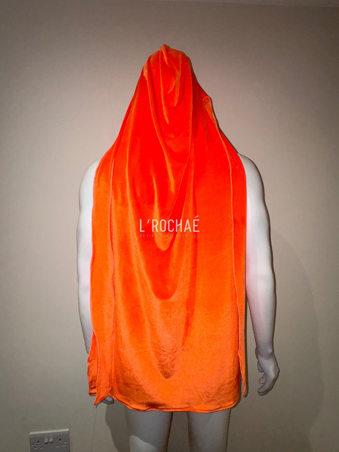 Bloodorange LONGLINE Plain Neon Orange Velvet Velour Luxury Durag ...