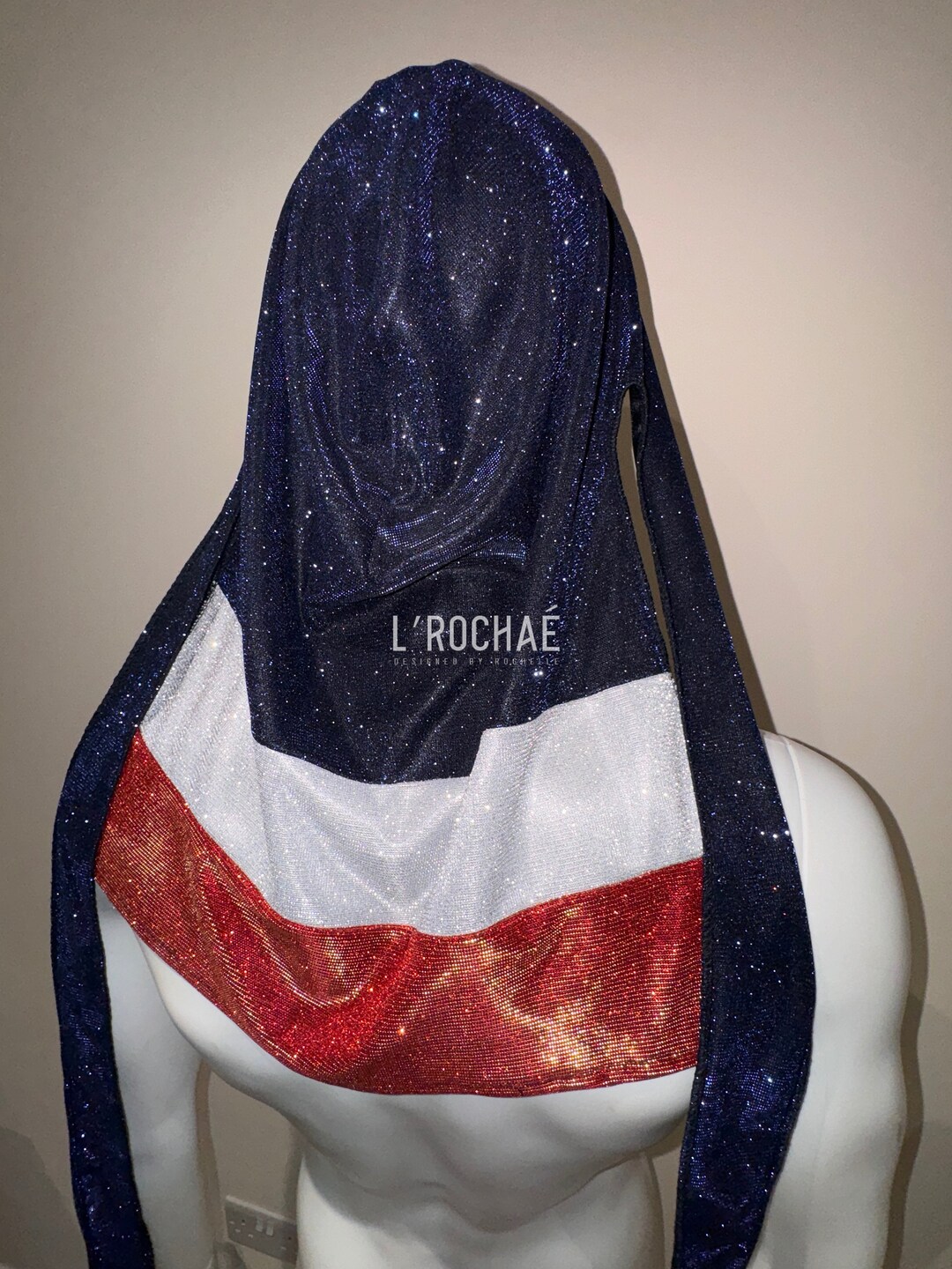 France Olympics Euros Country Durag - Stripes Navy/white/red Sparkly ...
