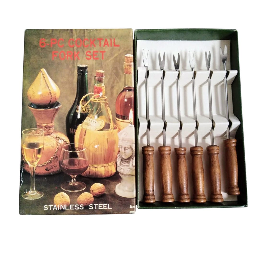 Vintage Cocktail Canapé Fork Set - Etsy
