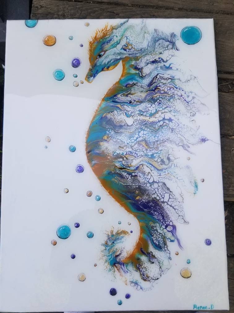 Abstract Seahorse Painting