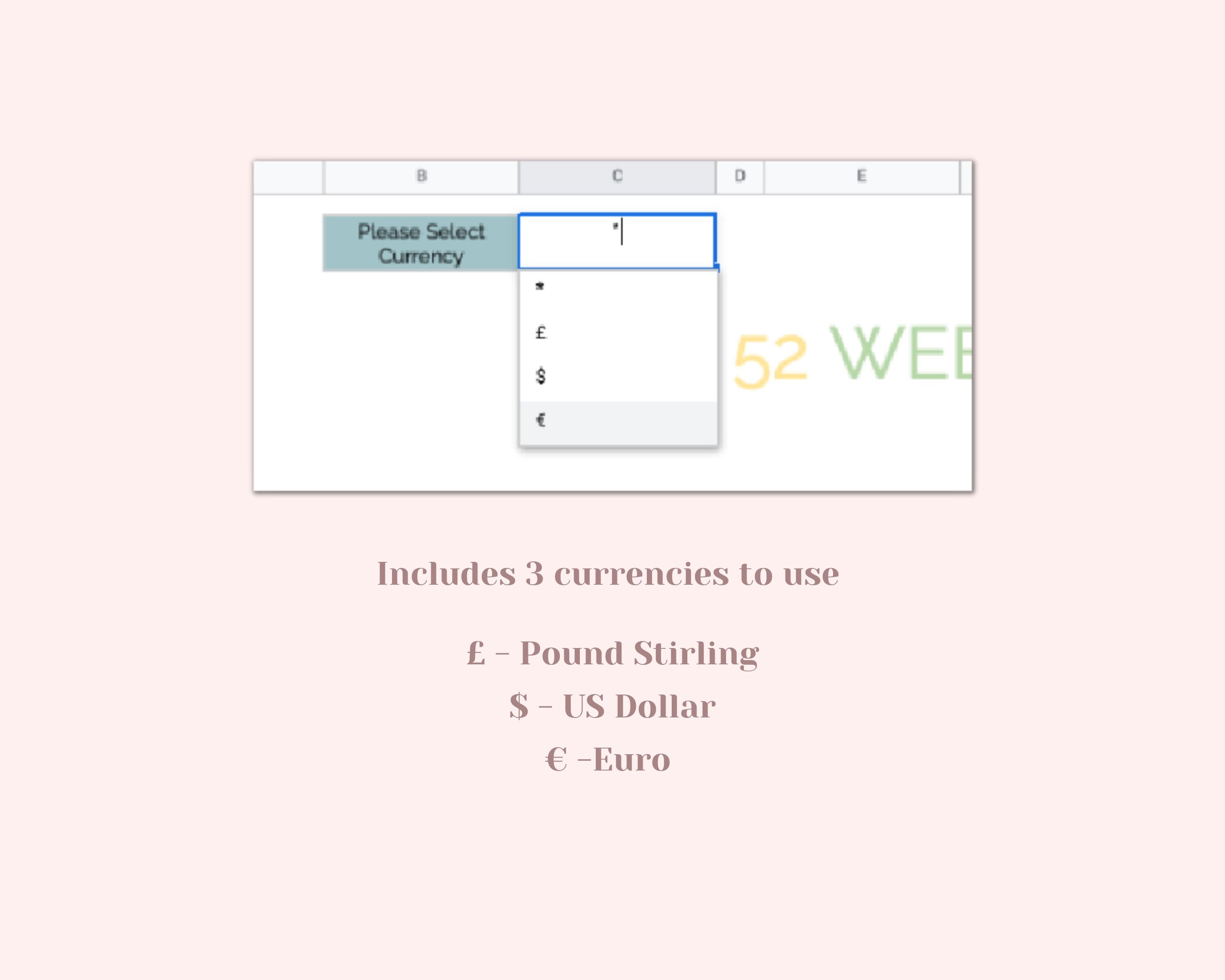 52 Week Savings Challenge Spreadsheet + FREE Pdf Printable, Savings ...