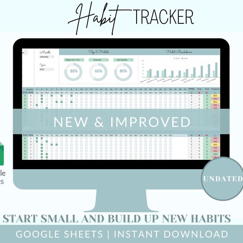 Habit Tracker Spreadsheet Digital Habit Tracker Google Sheet - Etsy