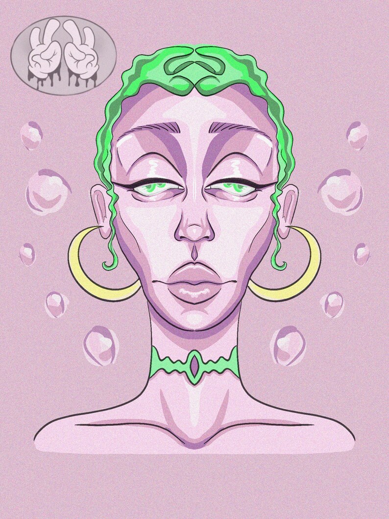 Trippy Psychedelic Alien Chick (SLEW INSPIRED) Digital Print - Etsy