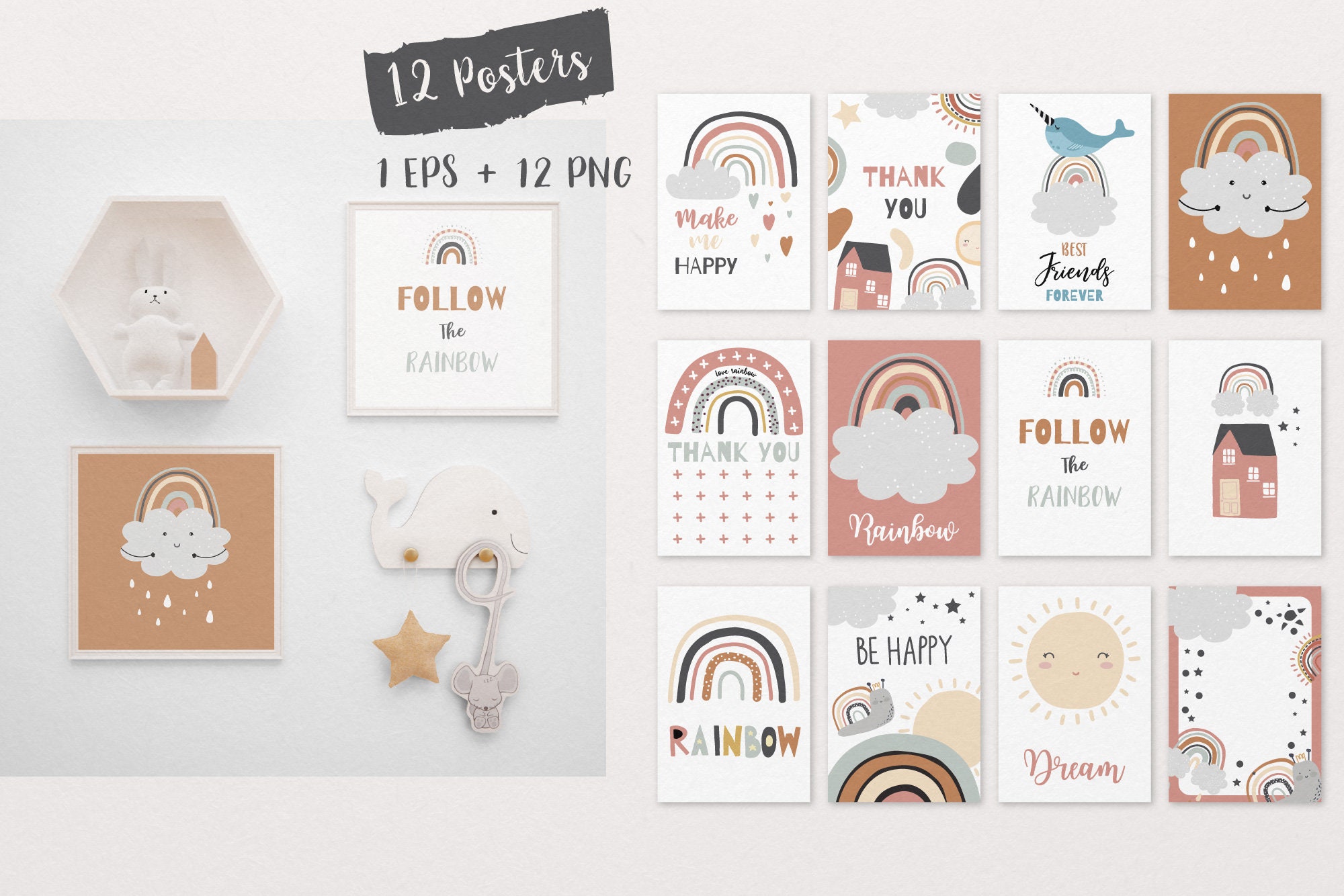 Rainbow Poster Pattern Bundle - Etsy