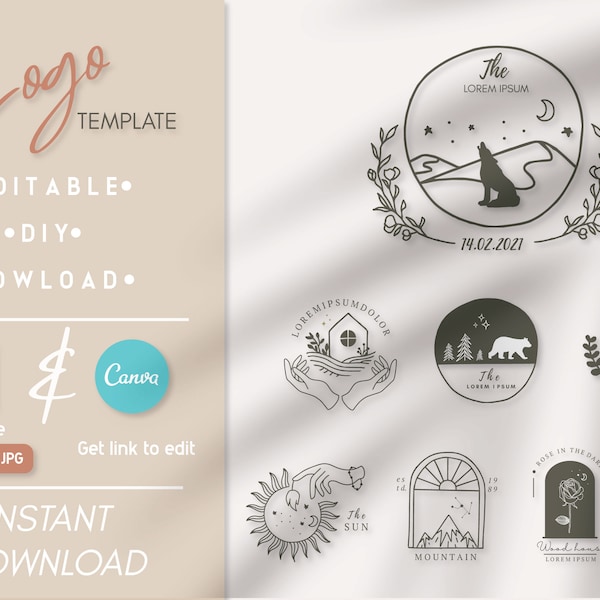 Boho Logo Design - Etsy