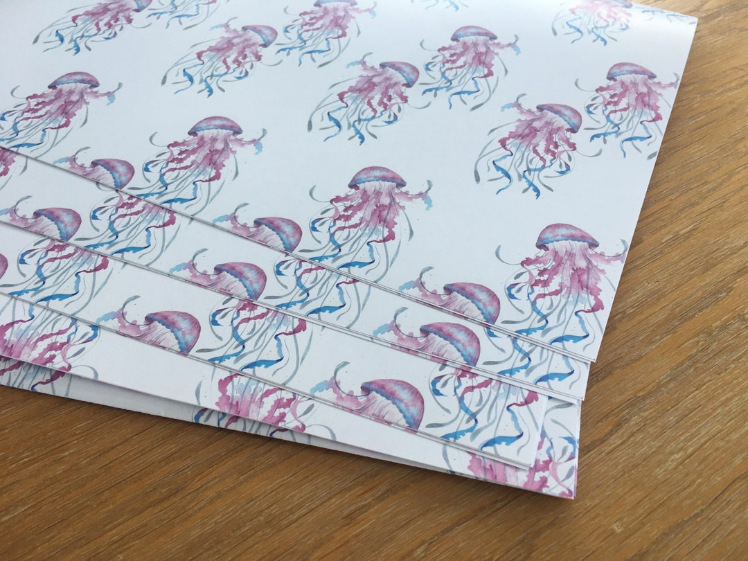 Jellyfish Wrapping Paper / Aquatic Gift Wrap - Etsy