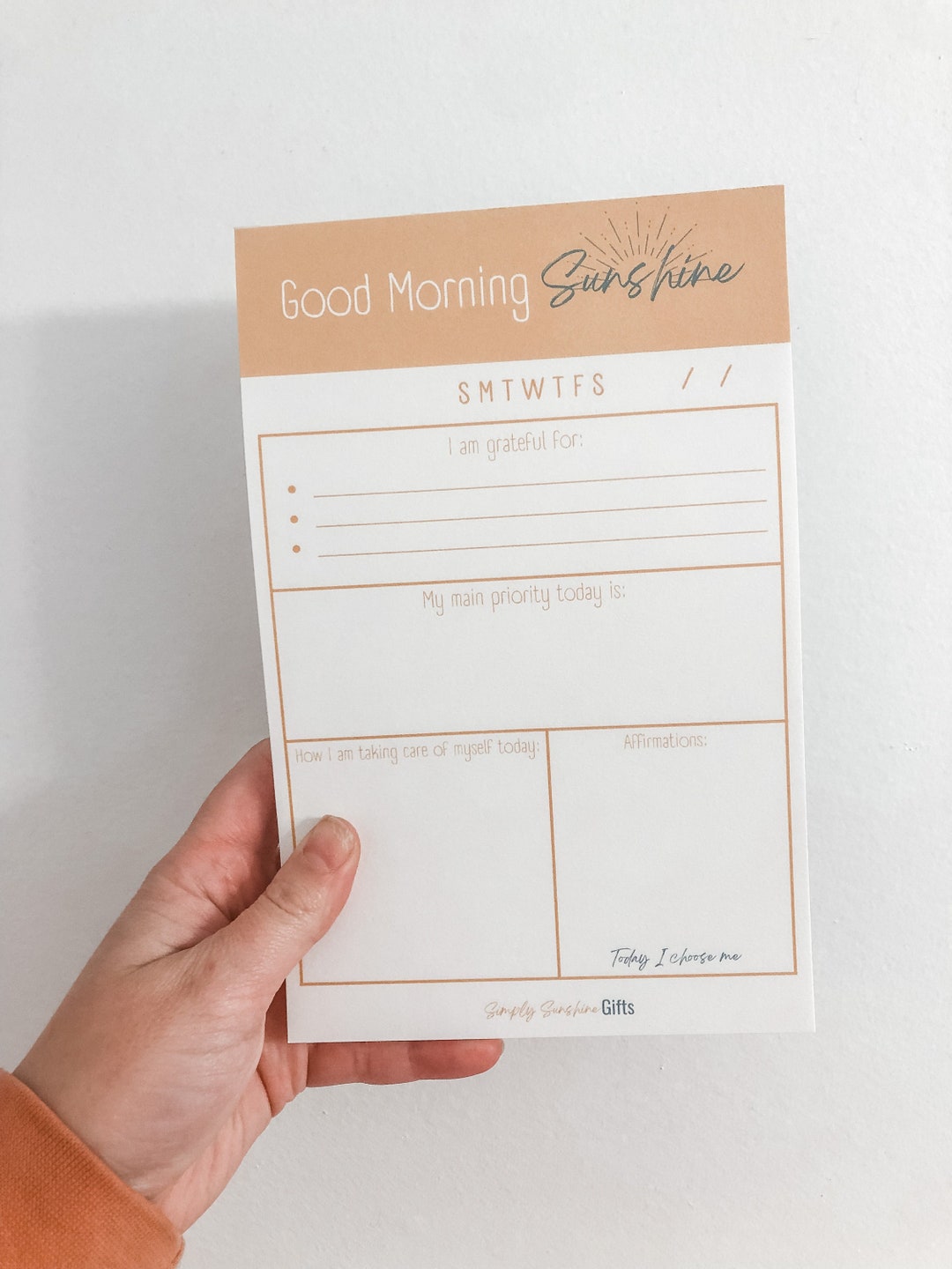 Good Morning Sunshine Notepad, Self-guided Journaling, Affirmation Notepad, Morning Journaling ...