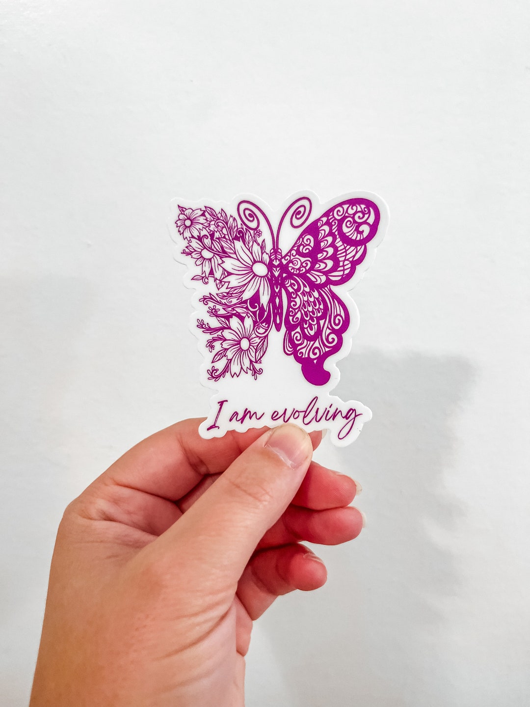 I Am Evolving Sticker, Purple Butterfly Sticker, Laptop Decal ...