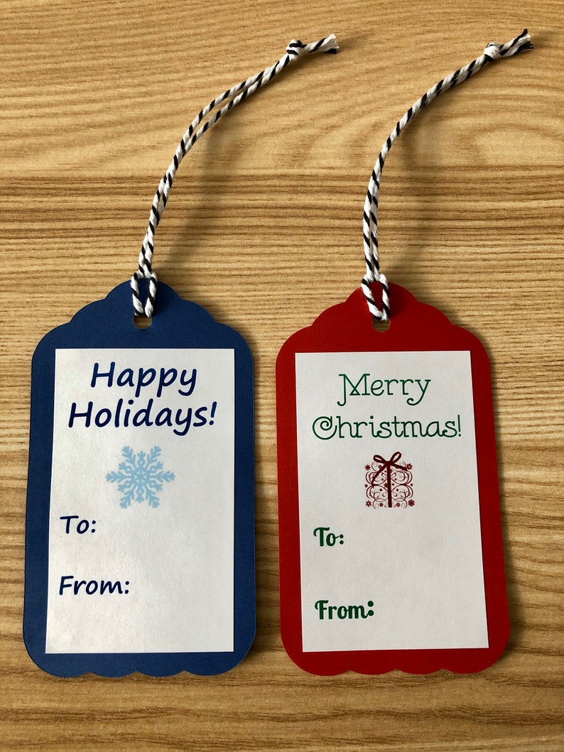 Christmas and Holiday Gift Tags Set of 10 - Etsy