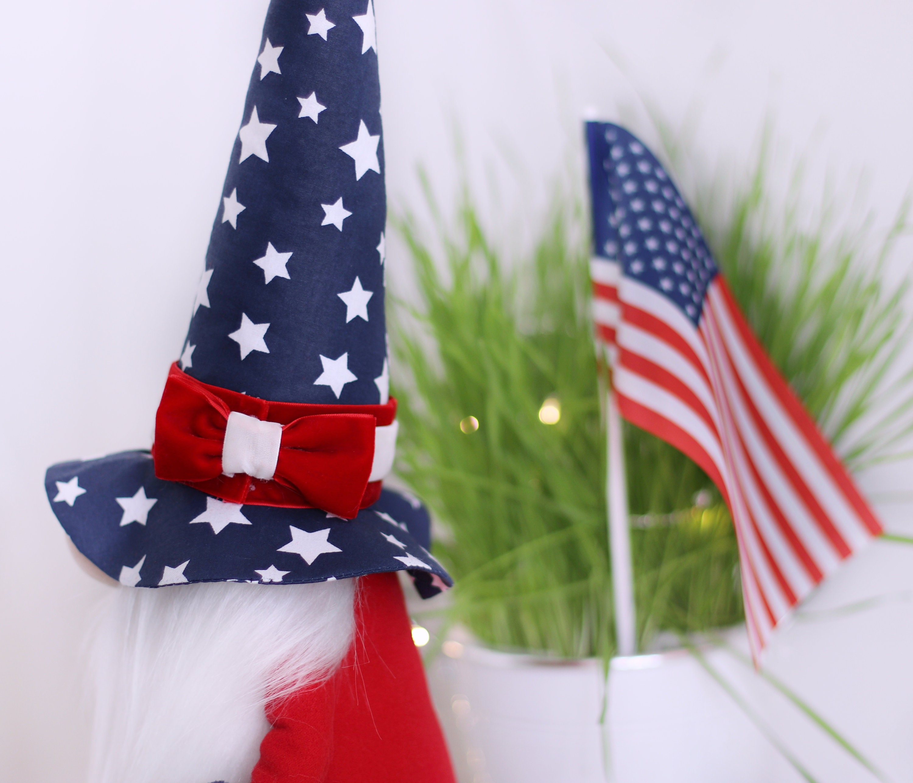 Patriotic Gnome Decor With American Flag for Independence Day - Etsy