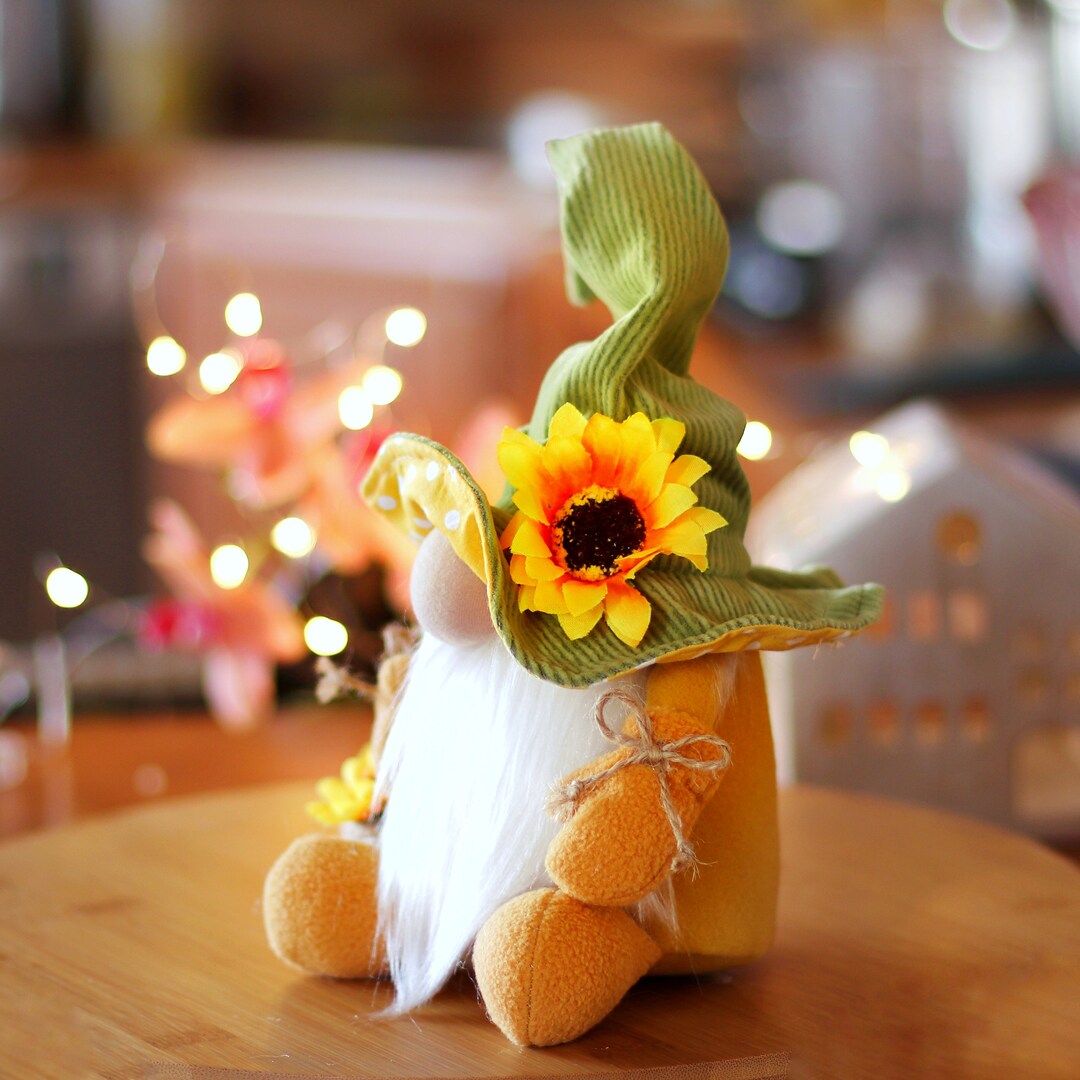 Summer Gnome Sunflower Basket Farm Gnomesunflower Gnome - Etsy