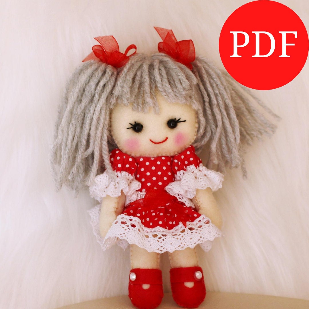 Doll Sewing Pattern Felt Paper Fabric Doll Easy PDF for - Etsy