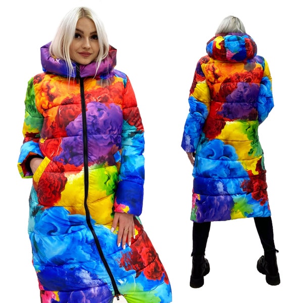 Long Puffer Coat - Etsy