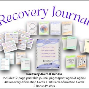 Addiction Recovery Journal Printable, Self-reflection Journal, Early ...