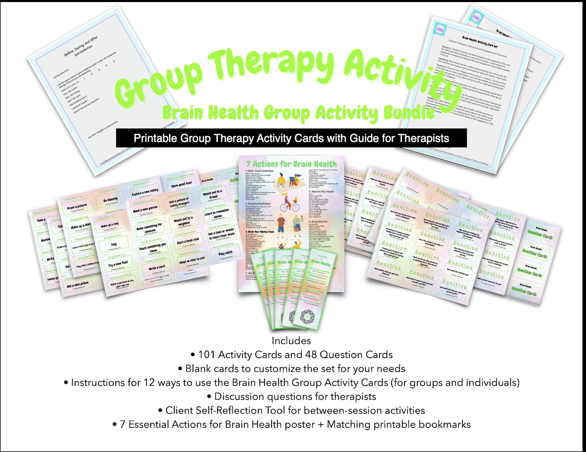 Brain Health Group Therapy Activity Bundle - Etsy