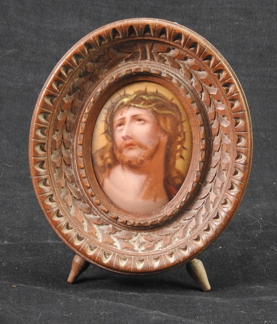 Miniature Christ Pose Frame on Porcelain With Black Drill - Etsy
