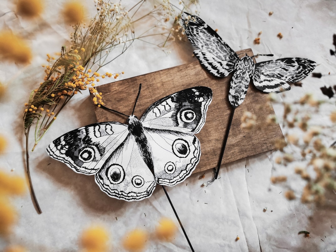 Butterfly and Moth Puppets, Printable Paper Game, Kids Crafts, Paper ...